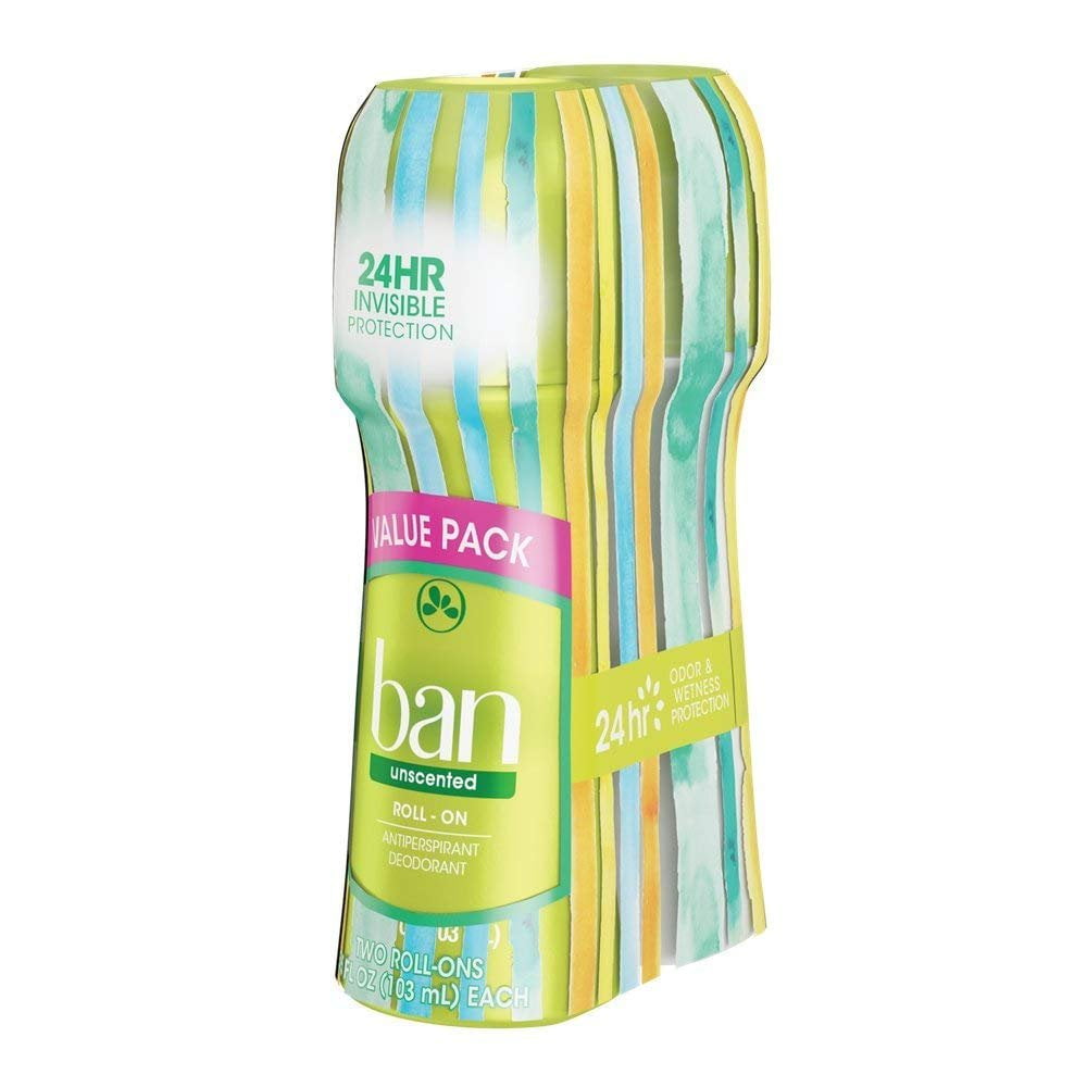 Ban Invisible Roll-On Antiperspirant Deodorant, Men & Women, Original ...