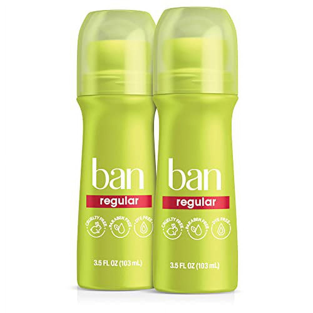 Ban Regular Scent 24-hour Invisible Antiperspirant, Roll-on Deodorant ...