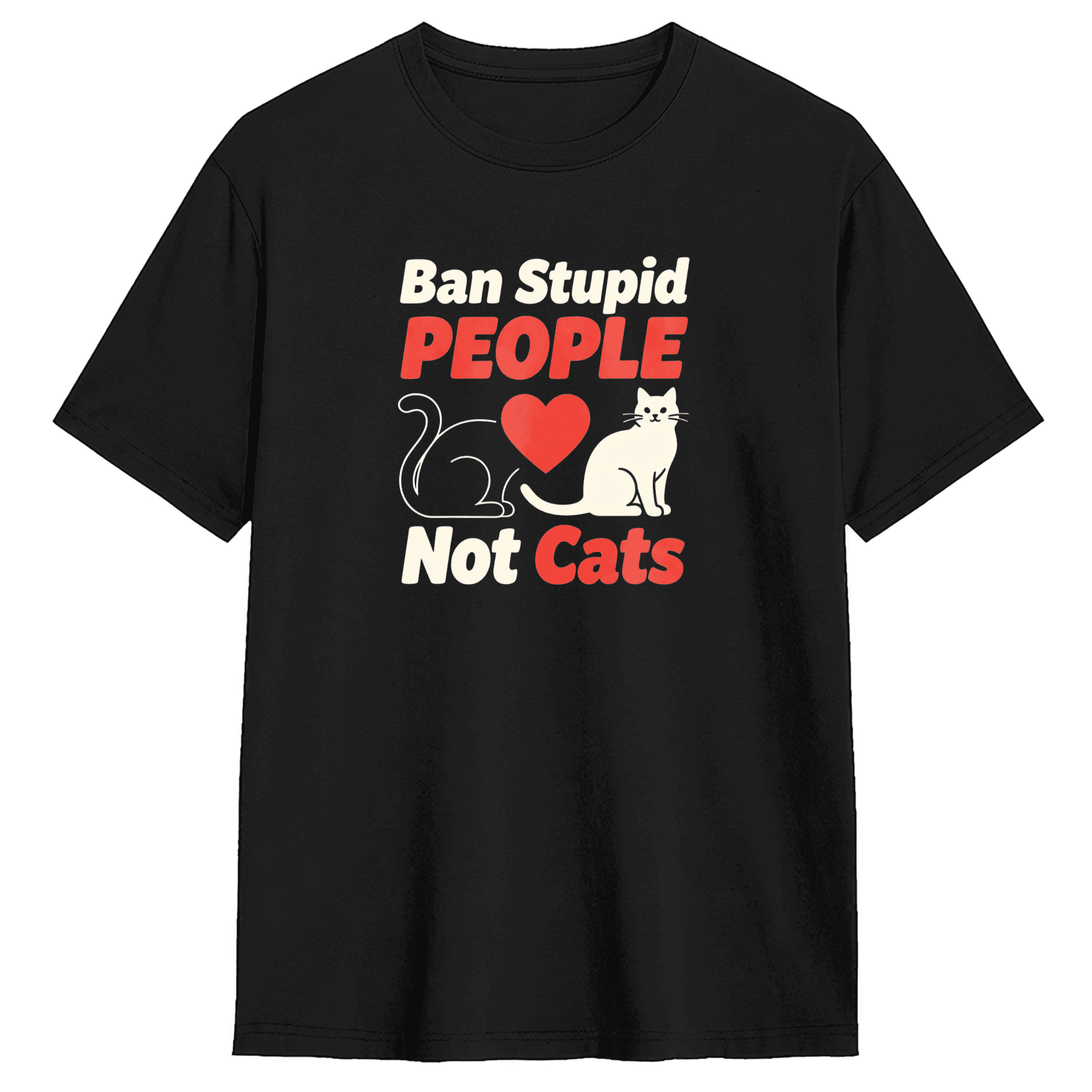 Ban Stupid People Not Cats Cat Vintage Graphic Tee for Men and Women ...