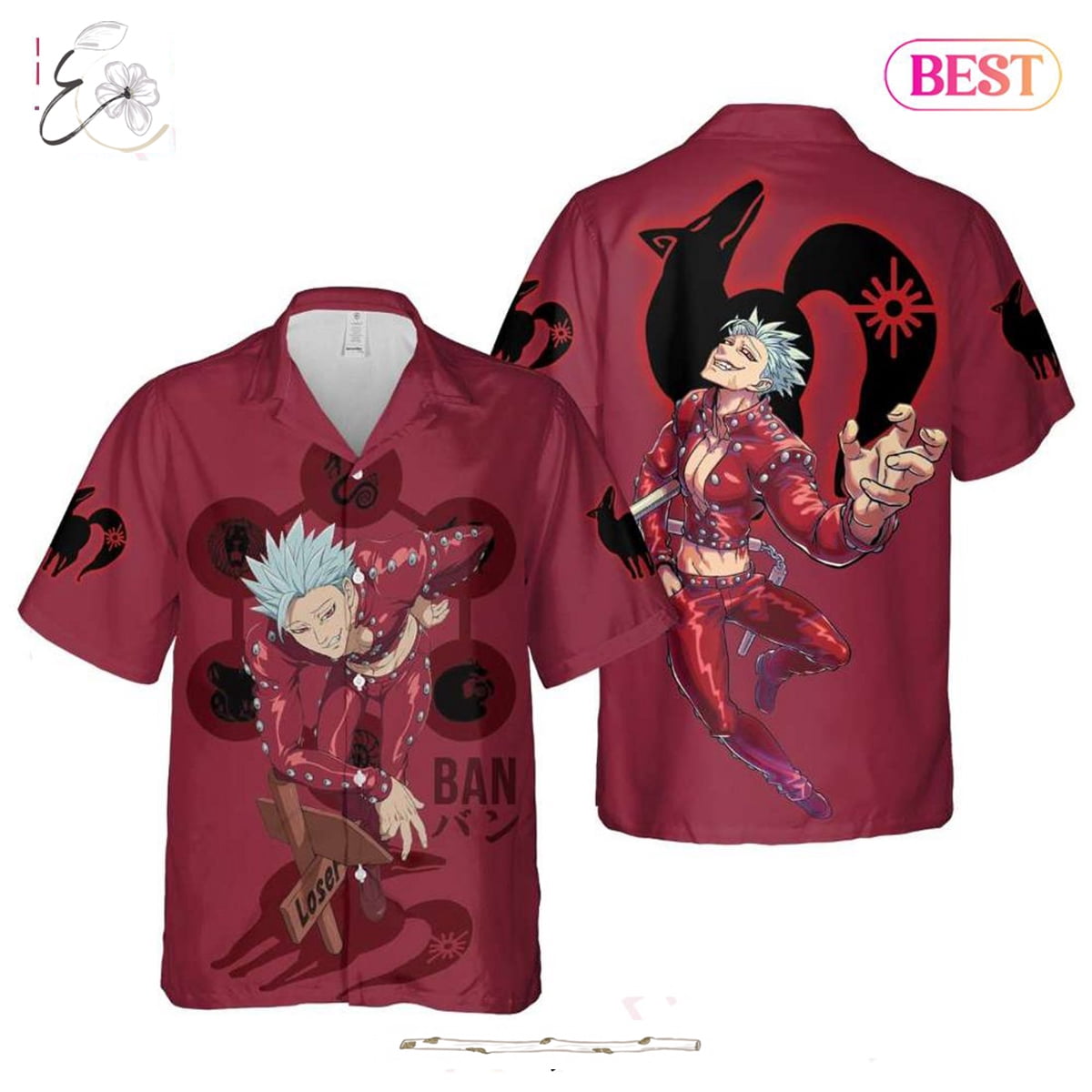 Ban The Fox Sin of Greed Hawaiian Shirt The Seven Deadly Sins Anime ...