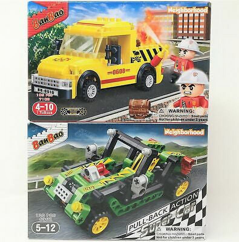 BanBao 2 Pack Brick Set - Poison Control Truck + Super Car - Building ...