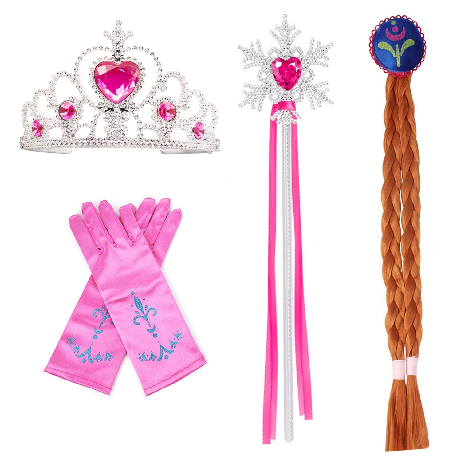BanKids Princess Anna Crown Magic Wand Gloves and Wig for Princess ...