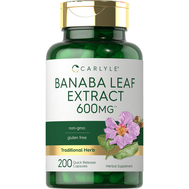 Carlyle Banaba Leaf Extract Pills | 600mg | 200 Capsules - Walmart.com