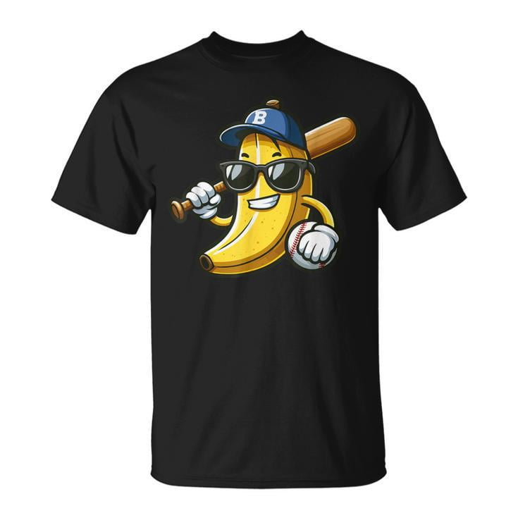 Banana Baseball Lover T-Shirt, Funny Cool Baseball Game Tee for Women ...