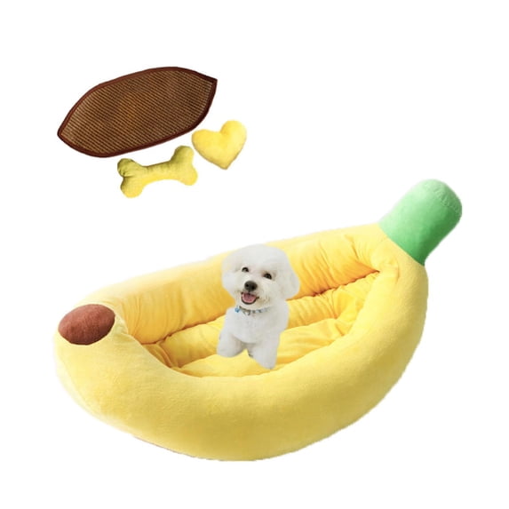Banana Bed for Dogs, Banana Dog Bed, Pet Nest Cute Soft Washable ...