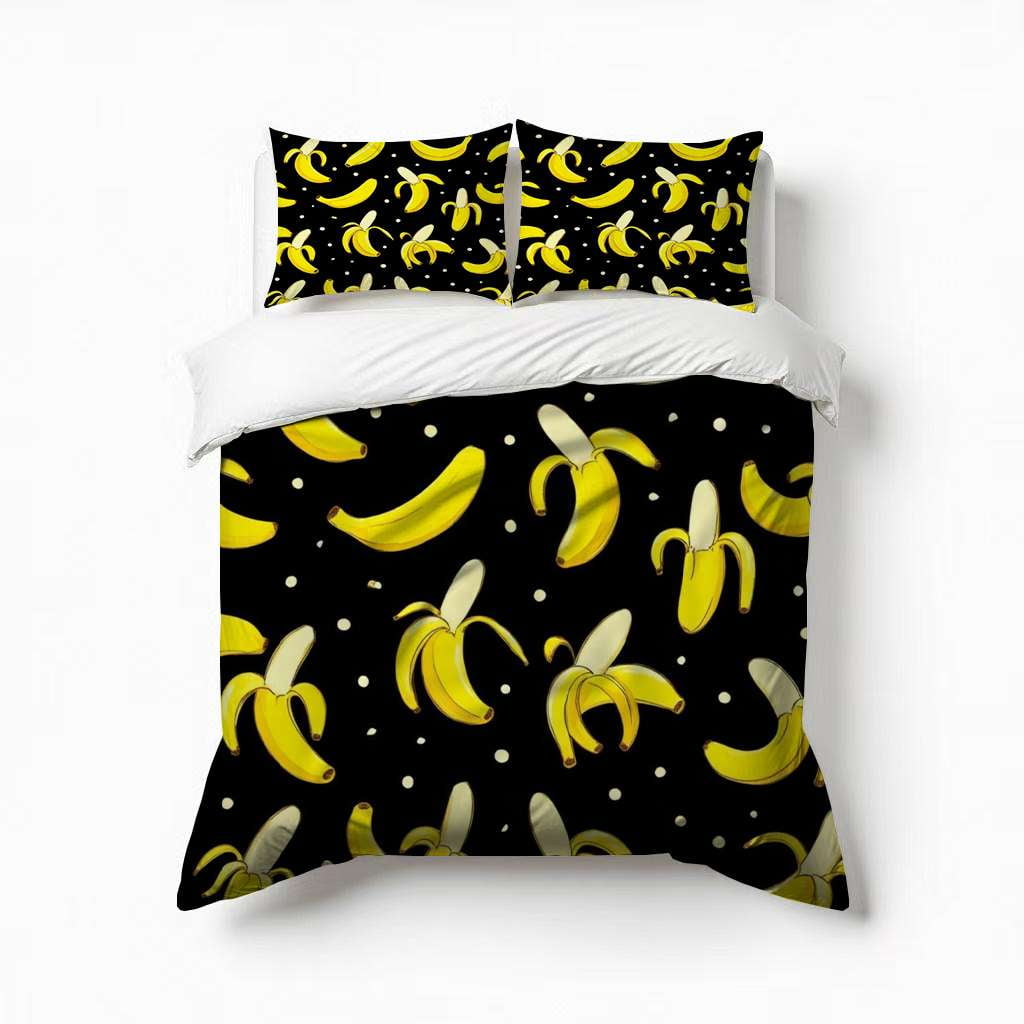 Banana Bedding Set 3 Pcs Soft Microfiber Quilt Cover For Bedroom Decor ...