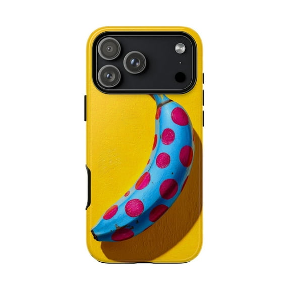 Banana Blue Pink Polka Dots Yellow Fun Retro Pattern Phone Case 17 16 ...