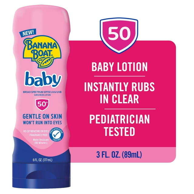 Banana Boat Baby Sunscreen SPF 50, Infant Sunscreen Lotion, Baby ...