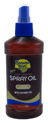 Banana Boat Deep Tanning Spray Oil 8oz Spf#0 Coconut Oil (Pack of 2 ...