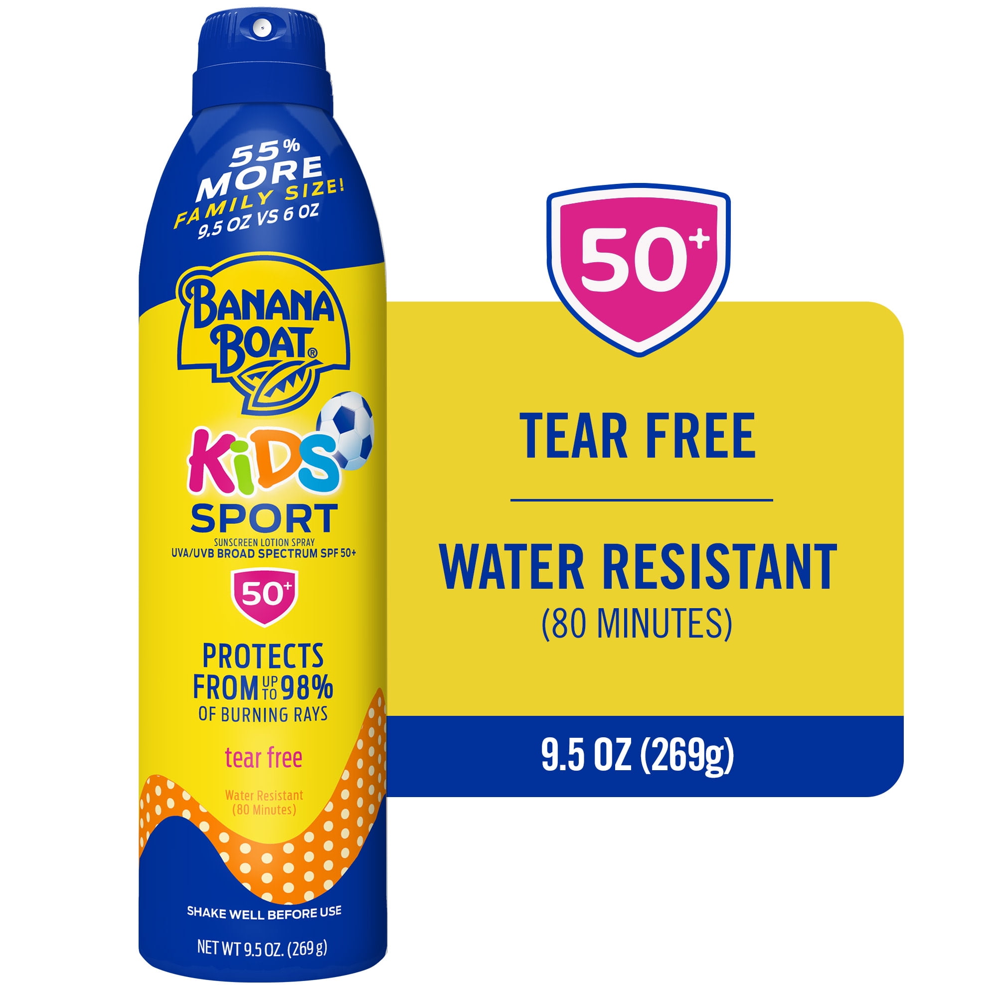 Banana Boat Kids Sport Sunscreen Spray SPF 50, Kids Sunscreen Spray ...