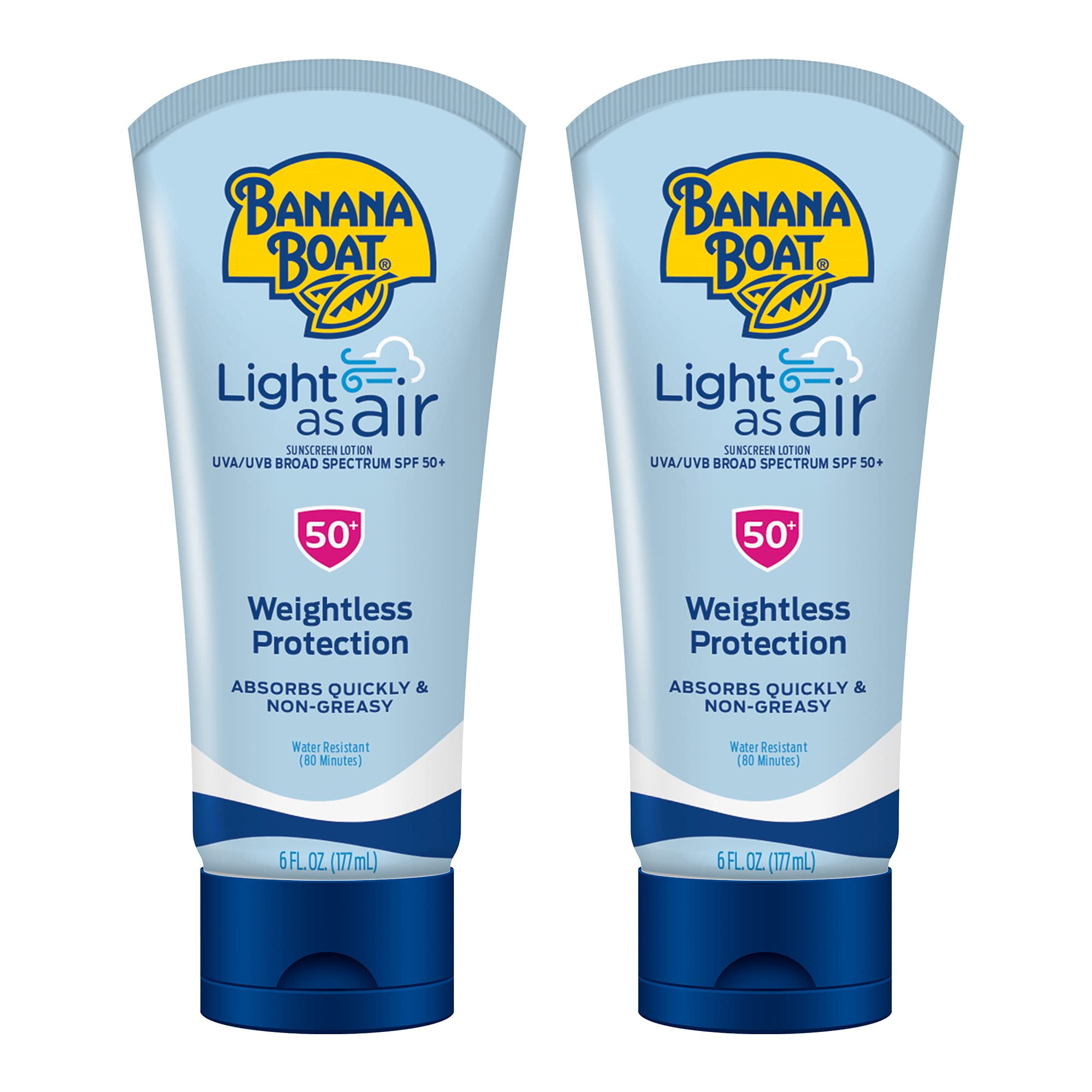 Banana Boat Light As Air Sunscreen Lotion SPF 50 Twin Pack ...