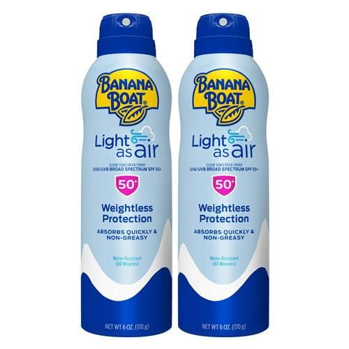Banana Boat Light As Air Sunscreen Spray Spf 50 Twin Pack| Lightweight ...