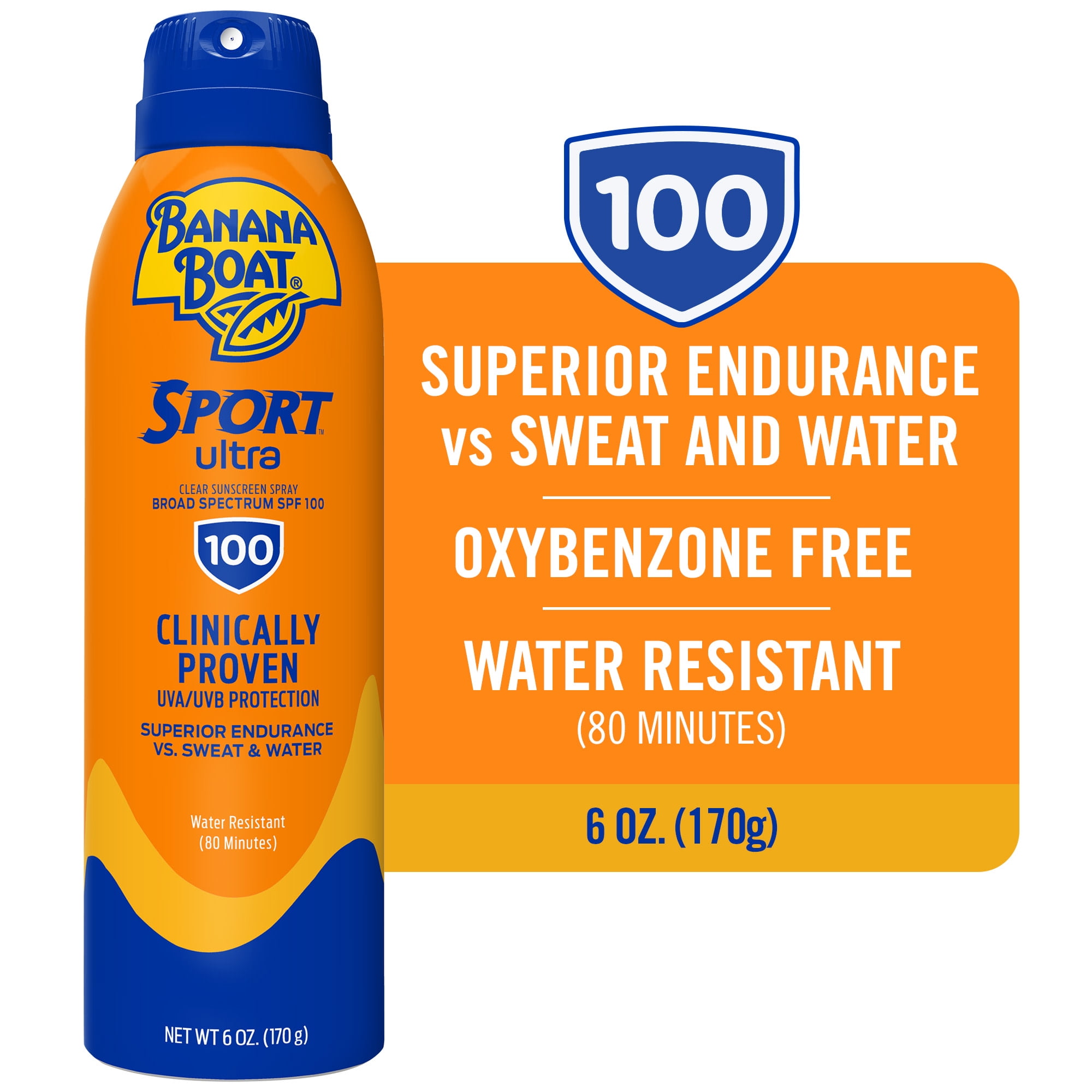Banana Boat Sport Ultra SPF 100 Sunscreen Spray, Clear Spray Sunscreen ...