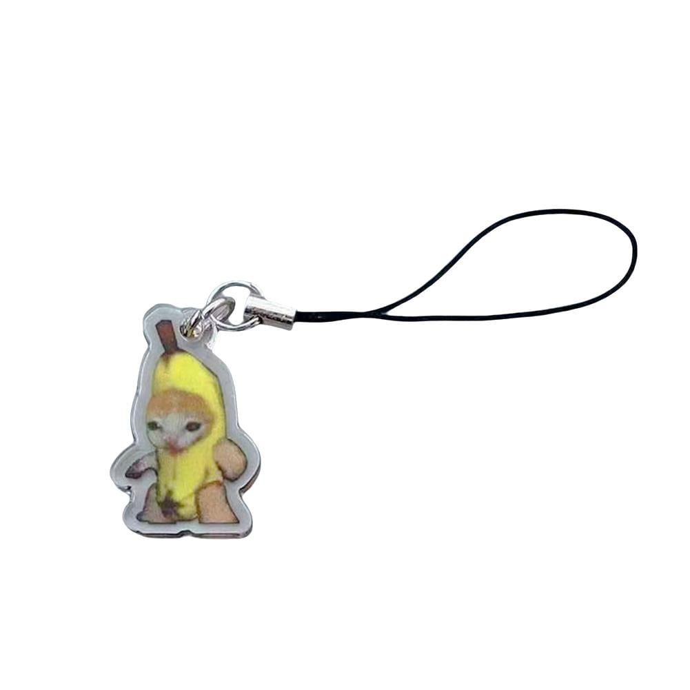 Banana Cat Crying Keychain Car Key Kawaii Student Gift Funny Pendant ...