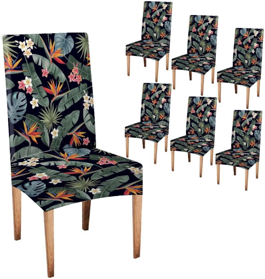 Banana Chair Covers for Dining Room Set of 6 Tropical Seamless Pattern ...