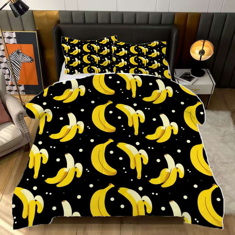Banana Comforter Set Queen Size Bedding Set For Travl Bedroom Decor ...