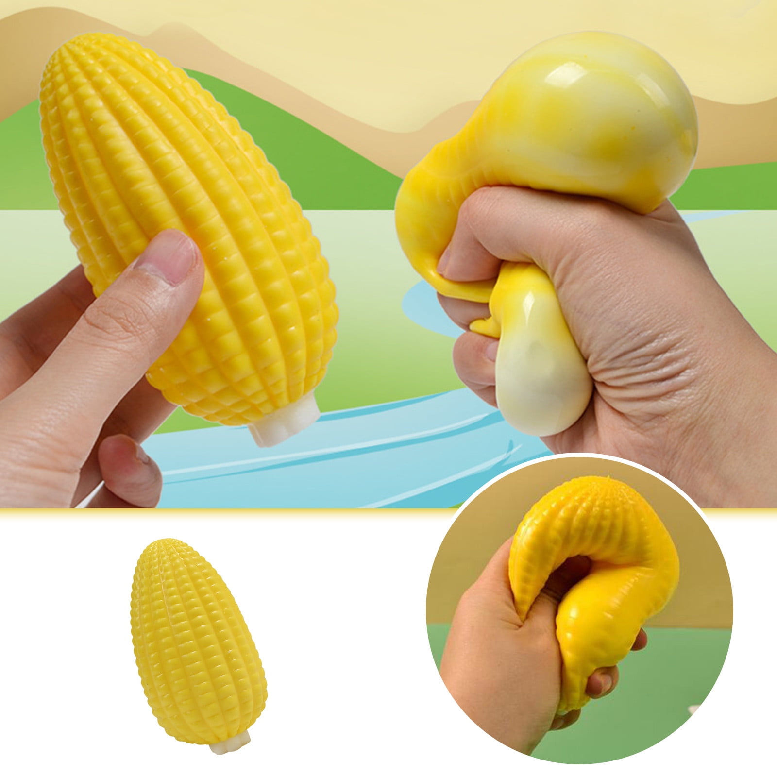 Banana Corn Toy Corn Soft Stress Toys Rubber Stretchy Banana Fruit ...