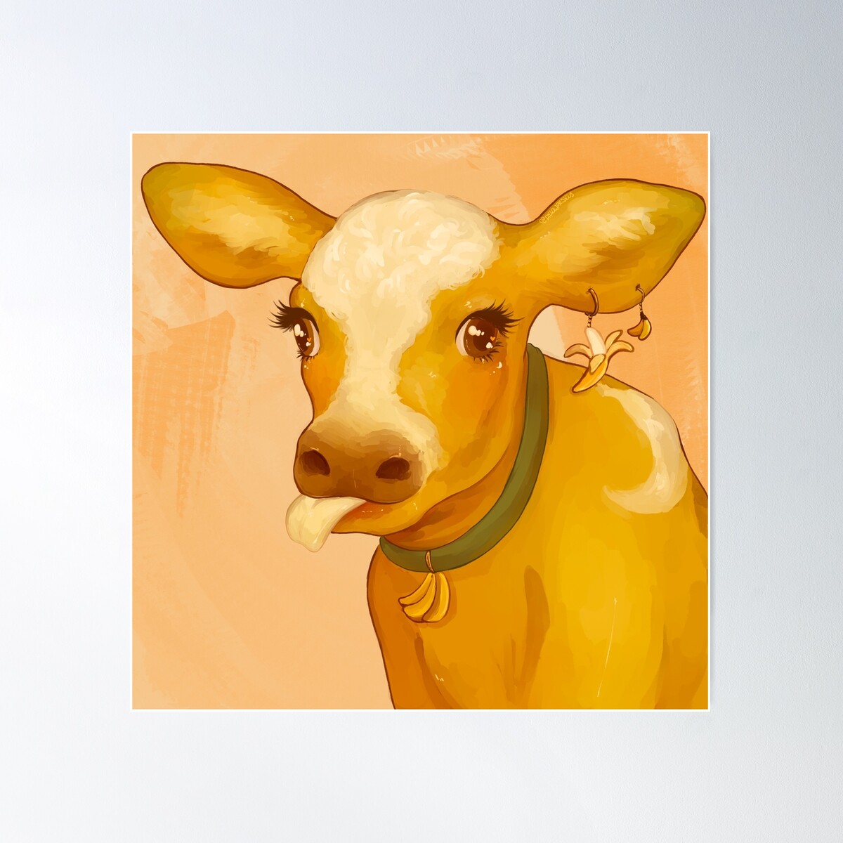 Banana Cow Time !!!! Poster Wall Art, Modern Wall Decor For Living Room ...