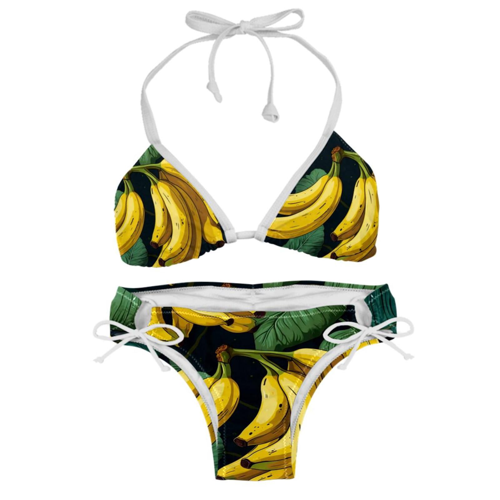 Banana Detachable Sponge Adjustable Strap Bikini Set Two-Pack - Ideal ...