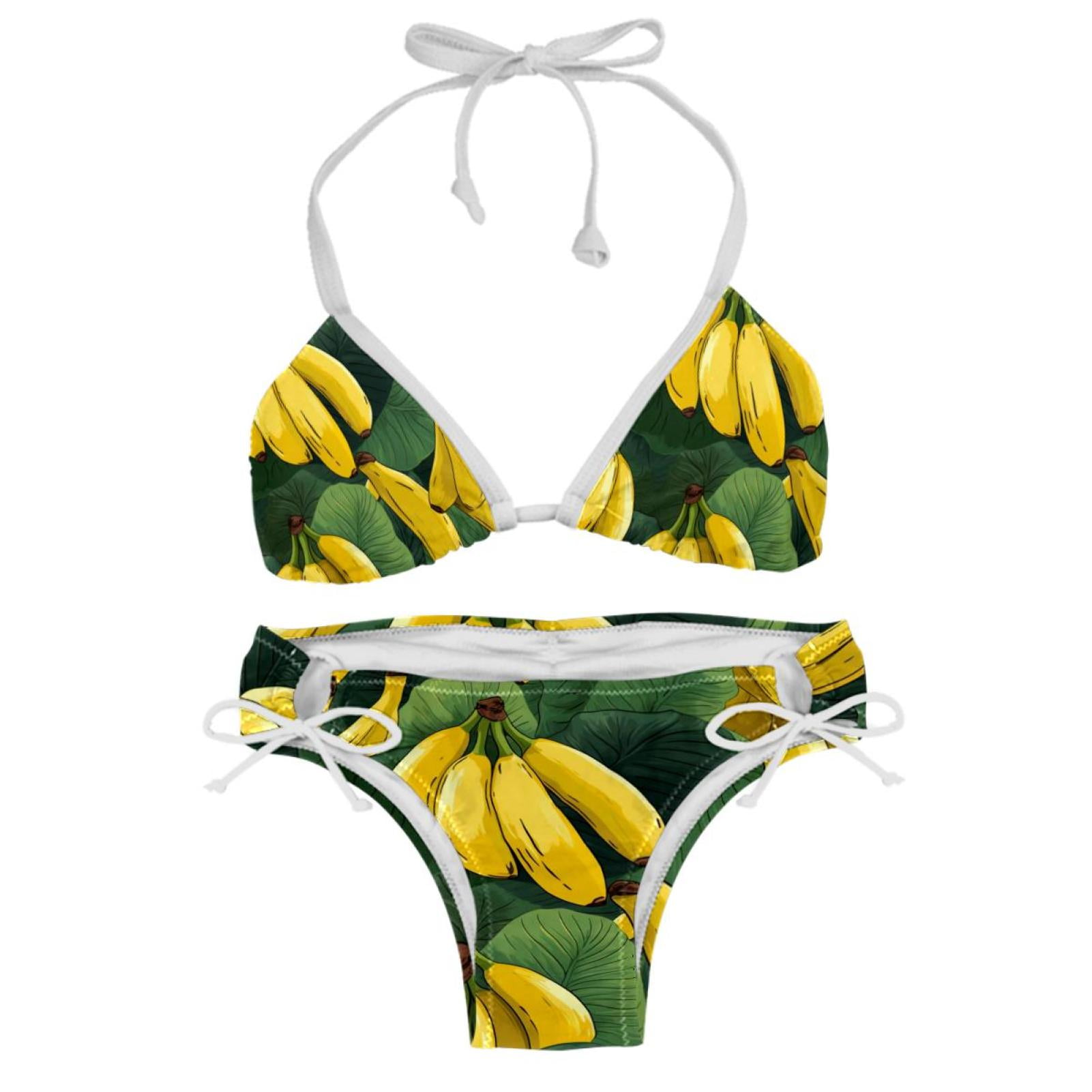 Banana Detachable Sponge Adjustable Strap Bikini Set Two-Pack ...