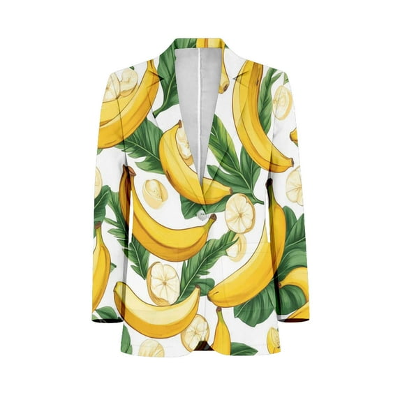 Banana Drawing Mens Suits Shawl Collar Slim Fit Suit Mens Groom Jacket ...