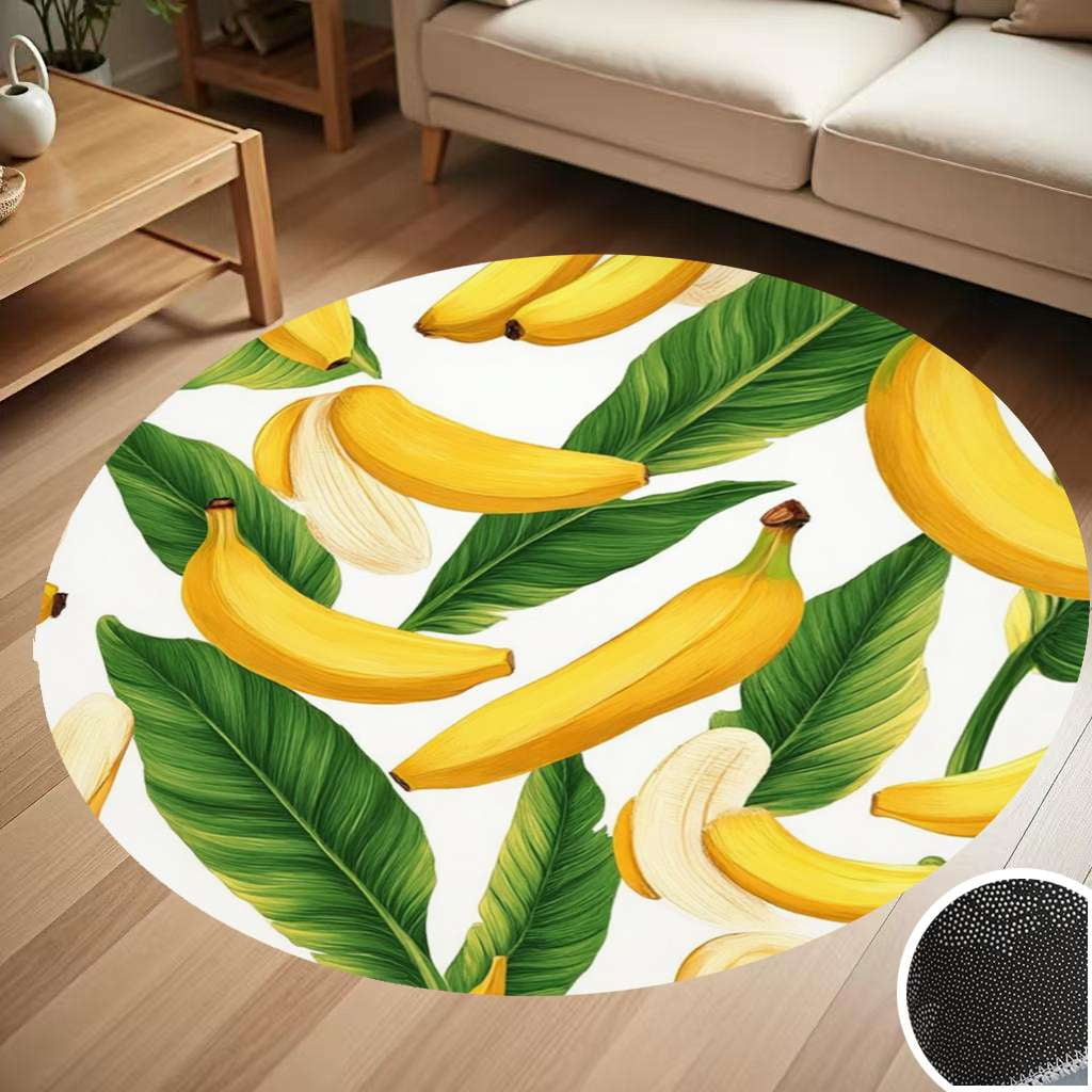 Banana Drawing Round Carpet Living Room Bedroom Home Decoration Coffee ...
