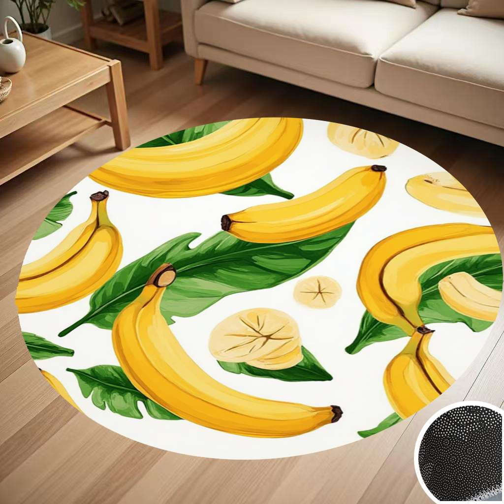 Banana Drawing Round Carpet Living Room Bedroom Home Decoration Coffee ...