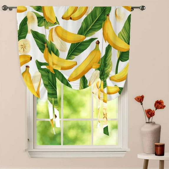 Banana Drawing Window Curtain for Living Room Roman Curtain Kitchen Tie ...