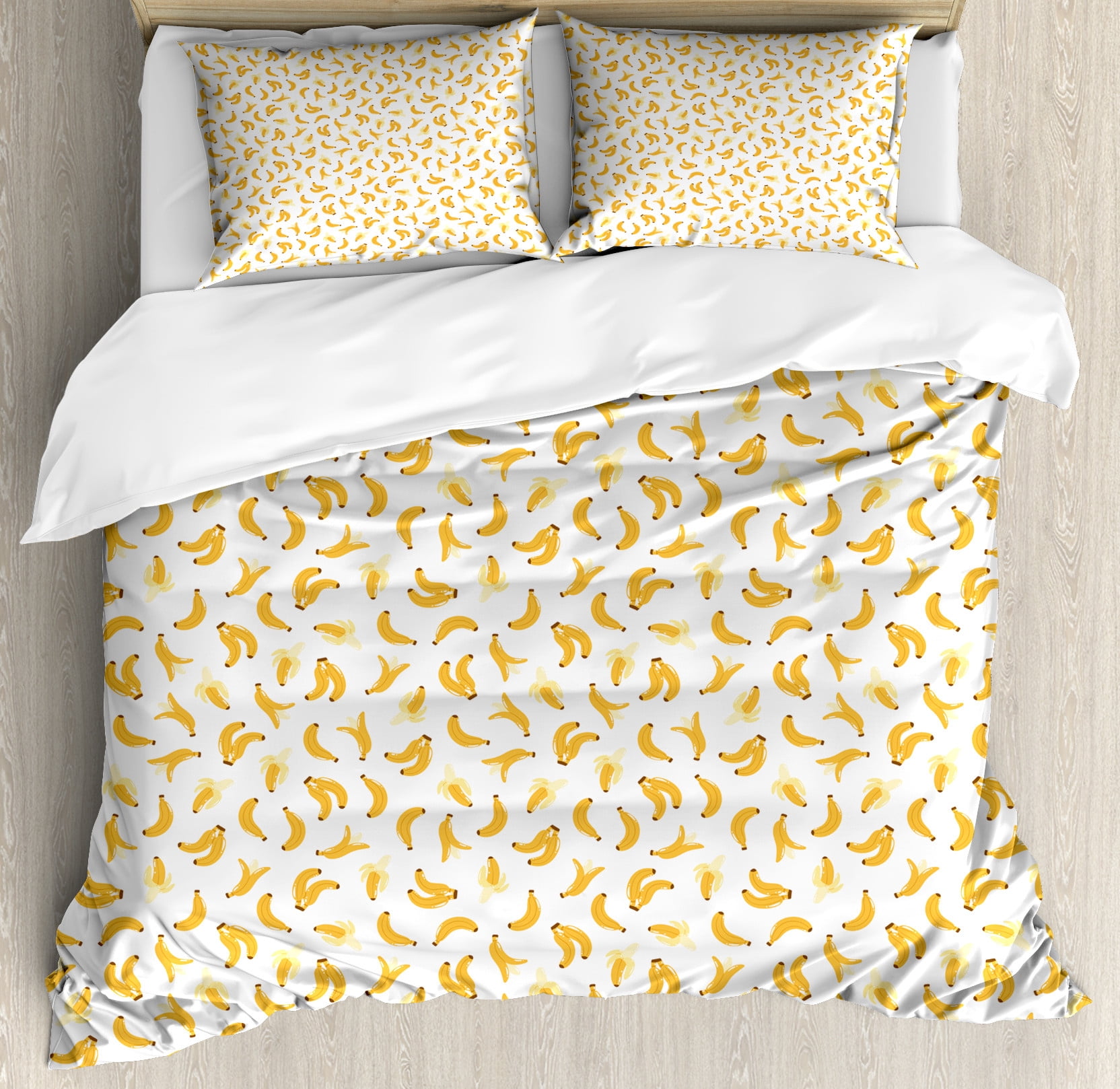 Banana Duvet Cover Set, Summer Themed Exotic Fruits Concept Eating ...