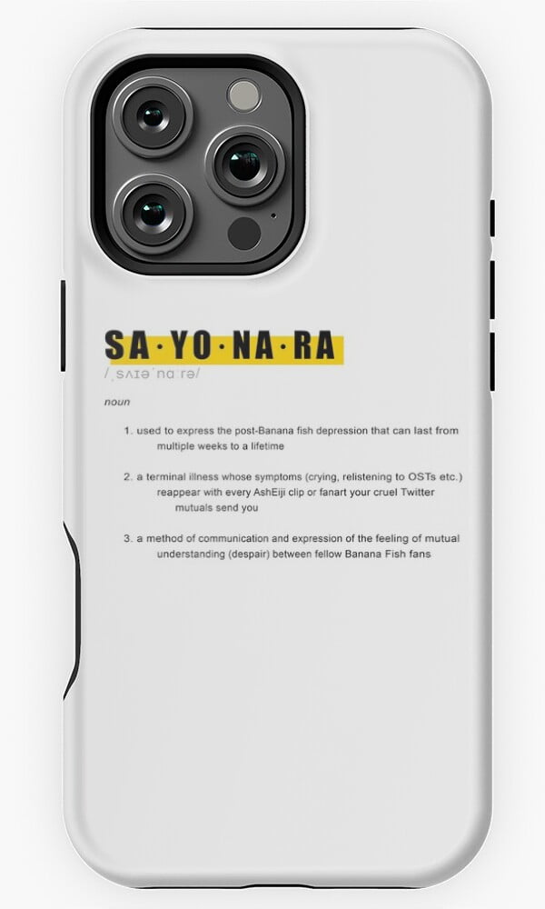 Banana Fish Sayonara Ash Eiji Anime Quote Art iPhone 11–16 Pro Max ...