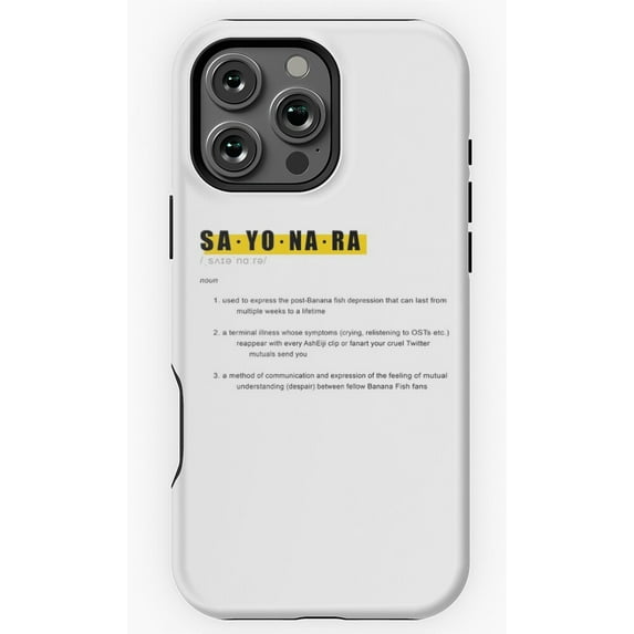 Banana Fish Sayonara Quote Phone Case Compatible with iPhone 11 to 16 ...