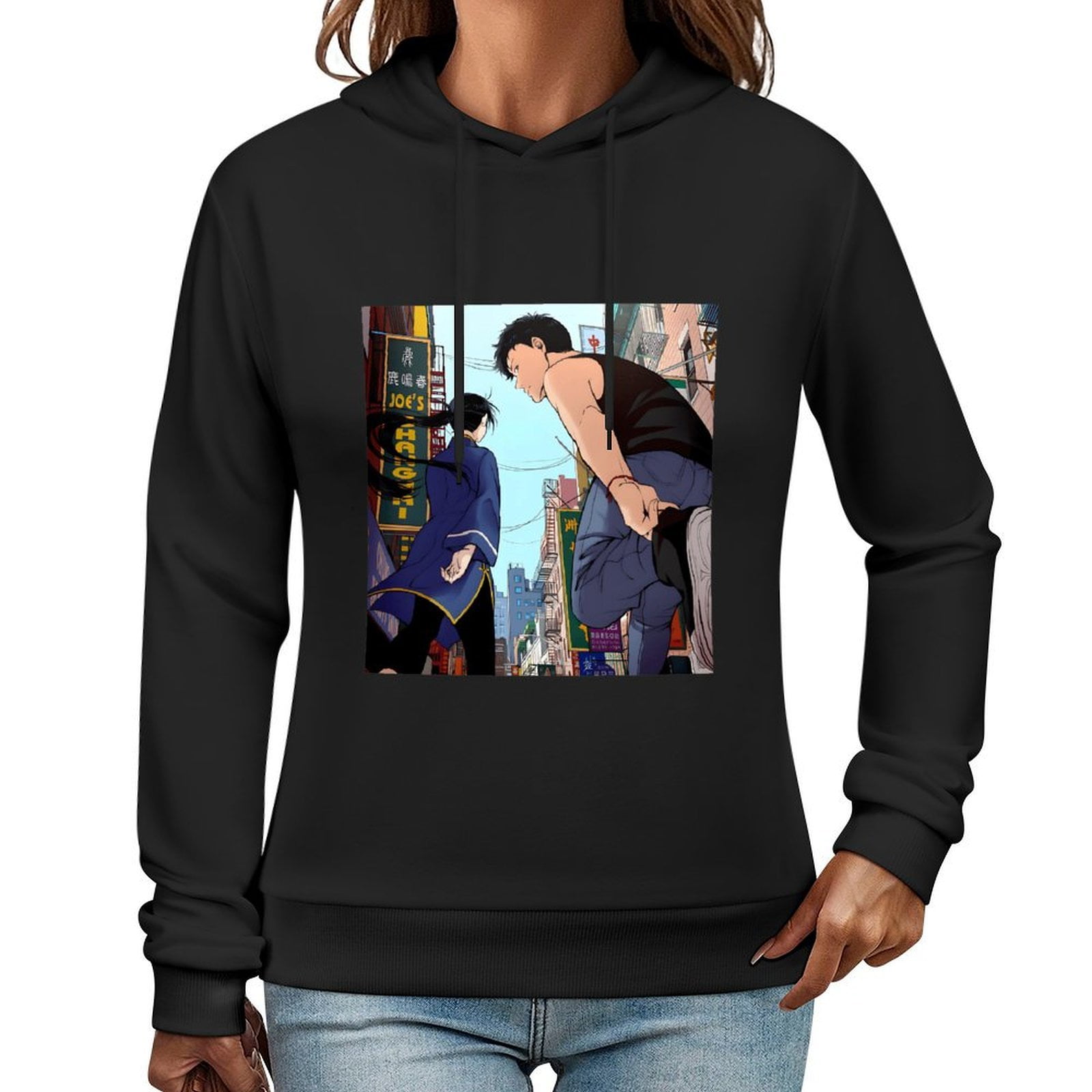 Banana Fish Women's Cotton Hooded Pullover Casual Long Sleeve ...