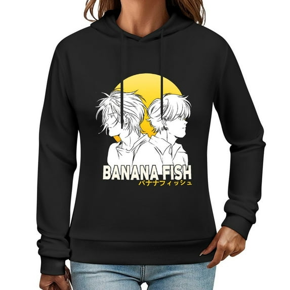 Banana Fish Women's Cotton Hooded Pullover Casual Long Sleeve ...