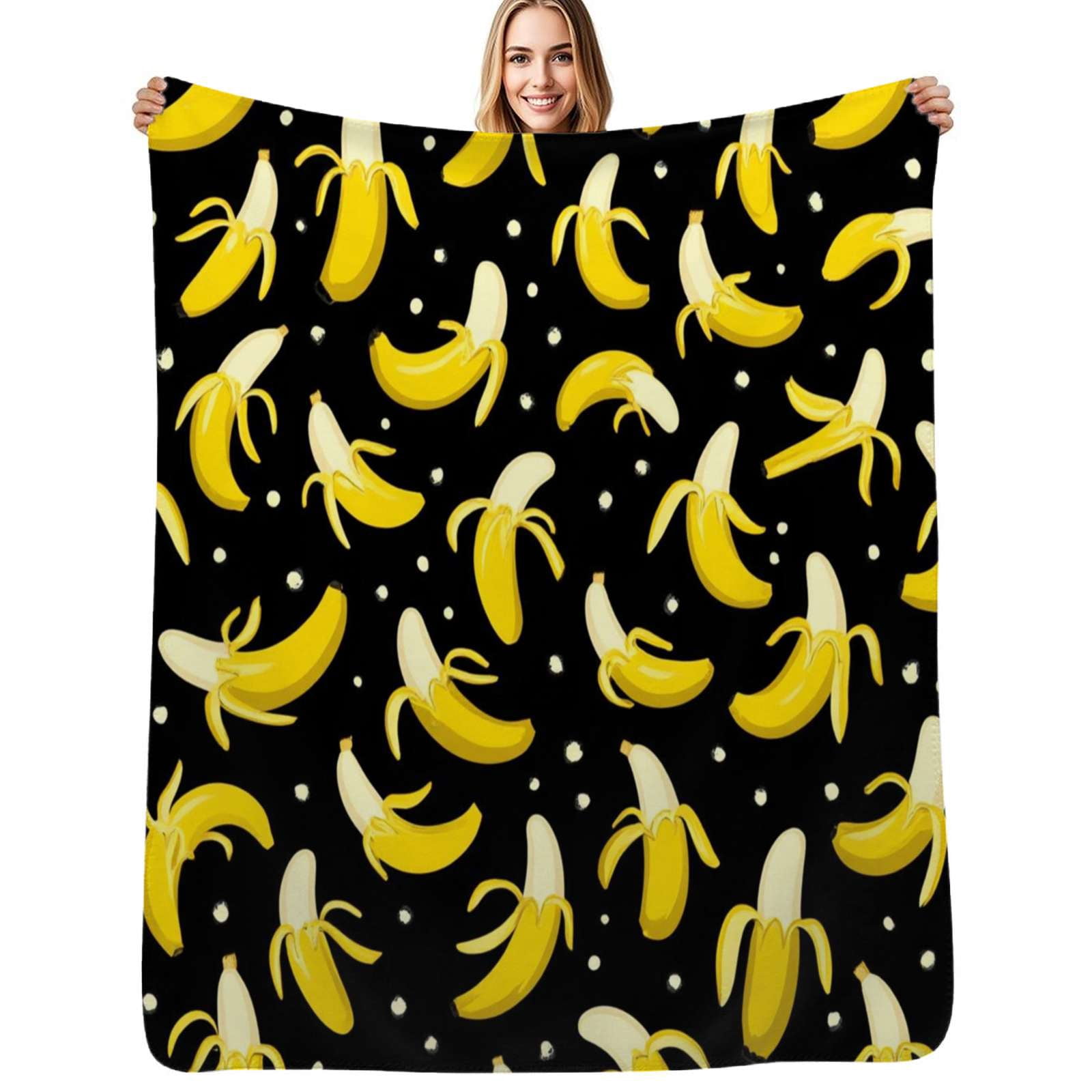 Banana Flannel Blankets Soft Warm Throw Blanket Autumn Camping Bedroom ...