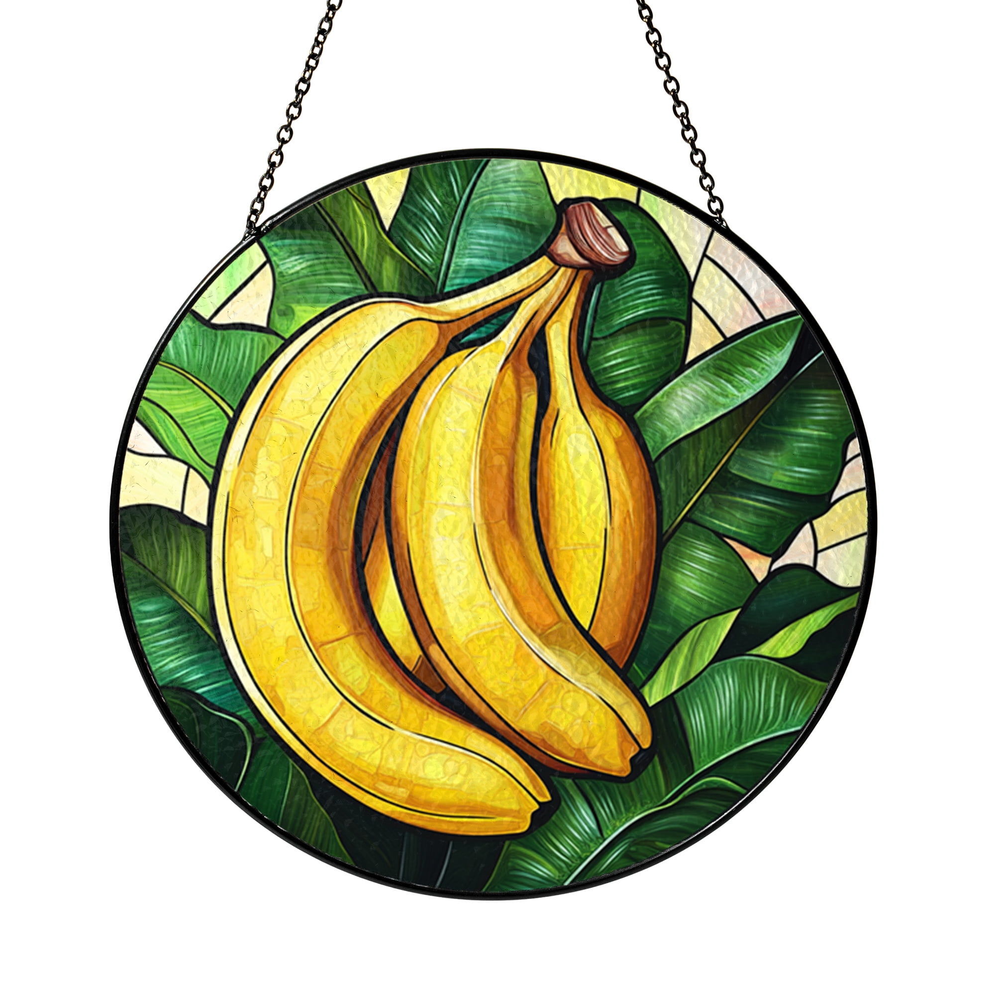 Banana Fruit Stained Glass Suncatcher for Window Decor, Colorful ...