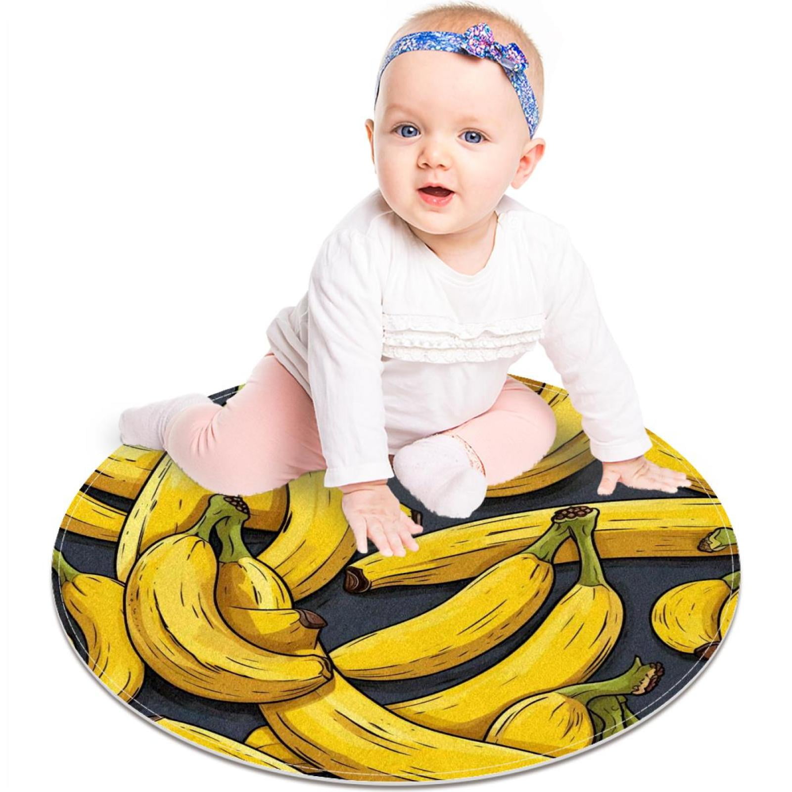 Banana Fruit and Leave Prints Small Area Rugs Bathroom Rugs, Non-Slip ...