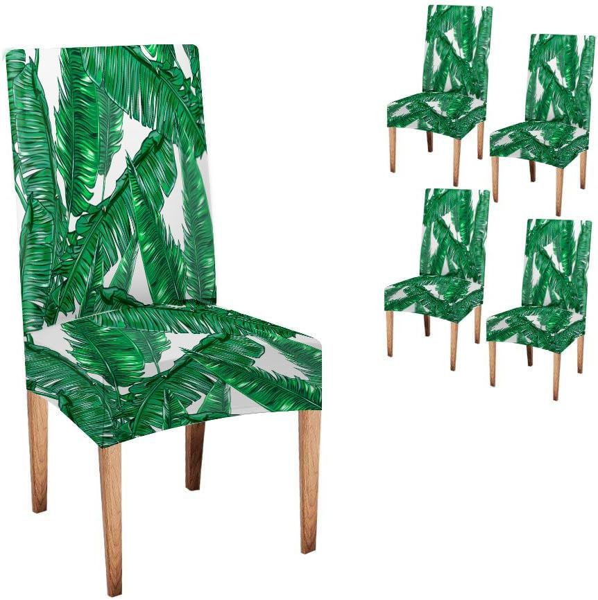 Banana Fundas De Sillas De Comedor 4 Pack Tropical Leaves Seamless ...
