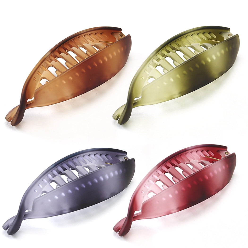 Banana Hair Clip Classic 4PCS Fishtail Vintage Hair Claw Clip Clincher ...