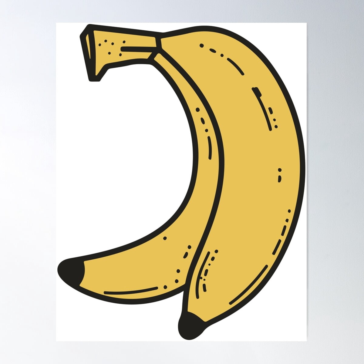 Banana Hand Drawn Anime Poster Wall Art, Modern Wall Decor For Living ...
