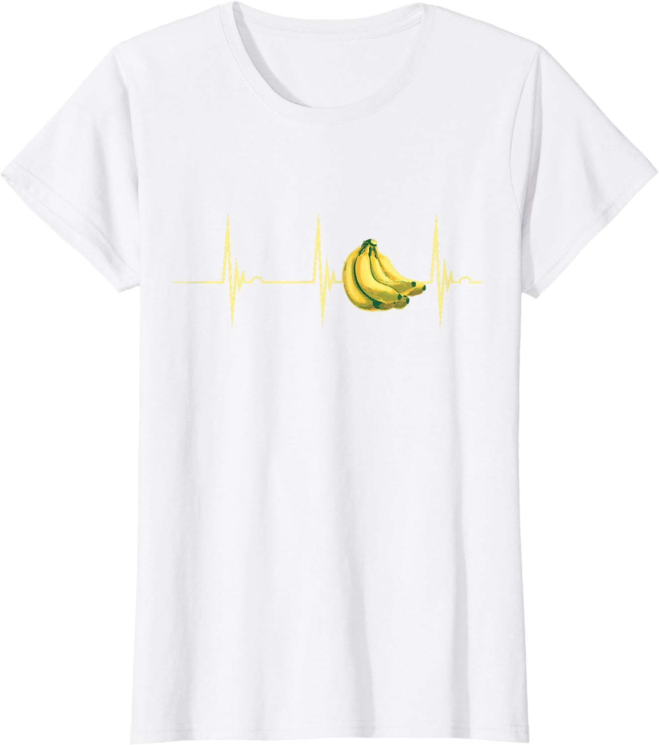 Banana Heartbeat EKG Pulse Summer Food Banana Fruit Lovers T-Shirt ...