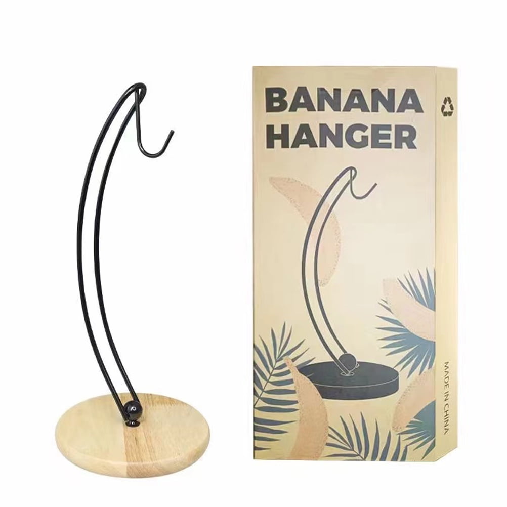 Banana Holder Stand Modern Banana Hanger with Wood Base Multifunctional ...