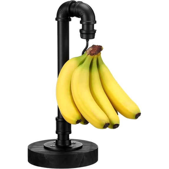 Banana Holder Stand with Wooden Base Industrial Vintage Style Pipe ...