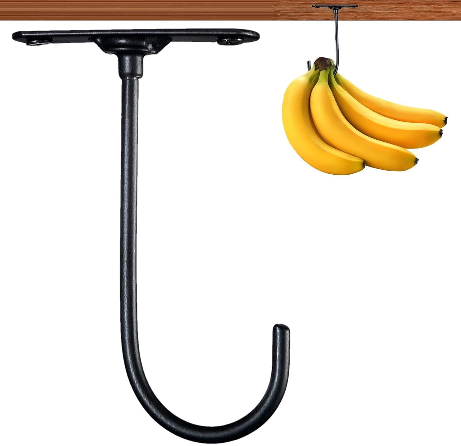 Banana Hook Under Cabinets, 2PCS Metal Banana Holder Stand, Adhesive ...