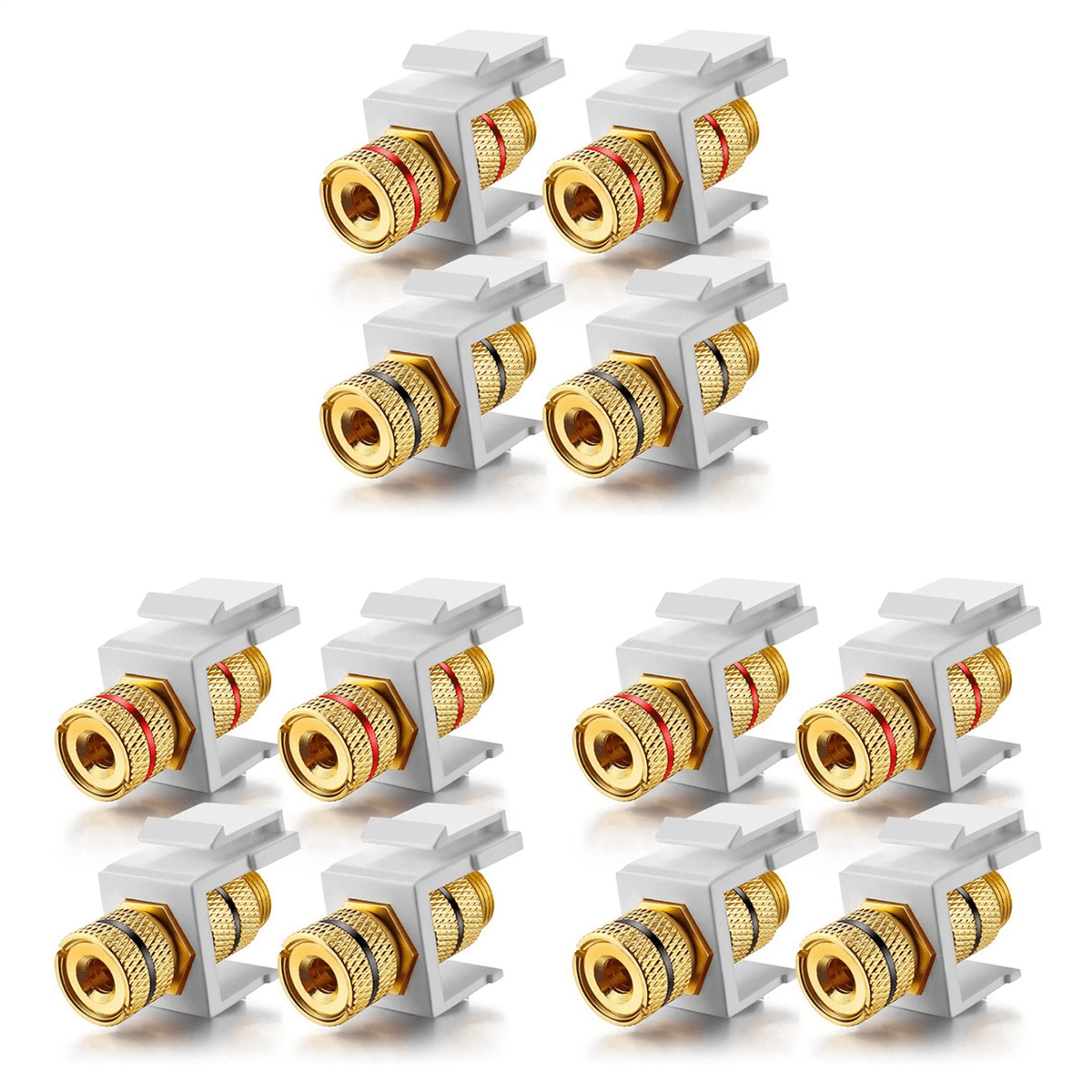 Banana Jack Binding Post Jack Insert with Black & Red Rings, Screw Type ...