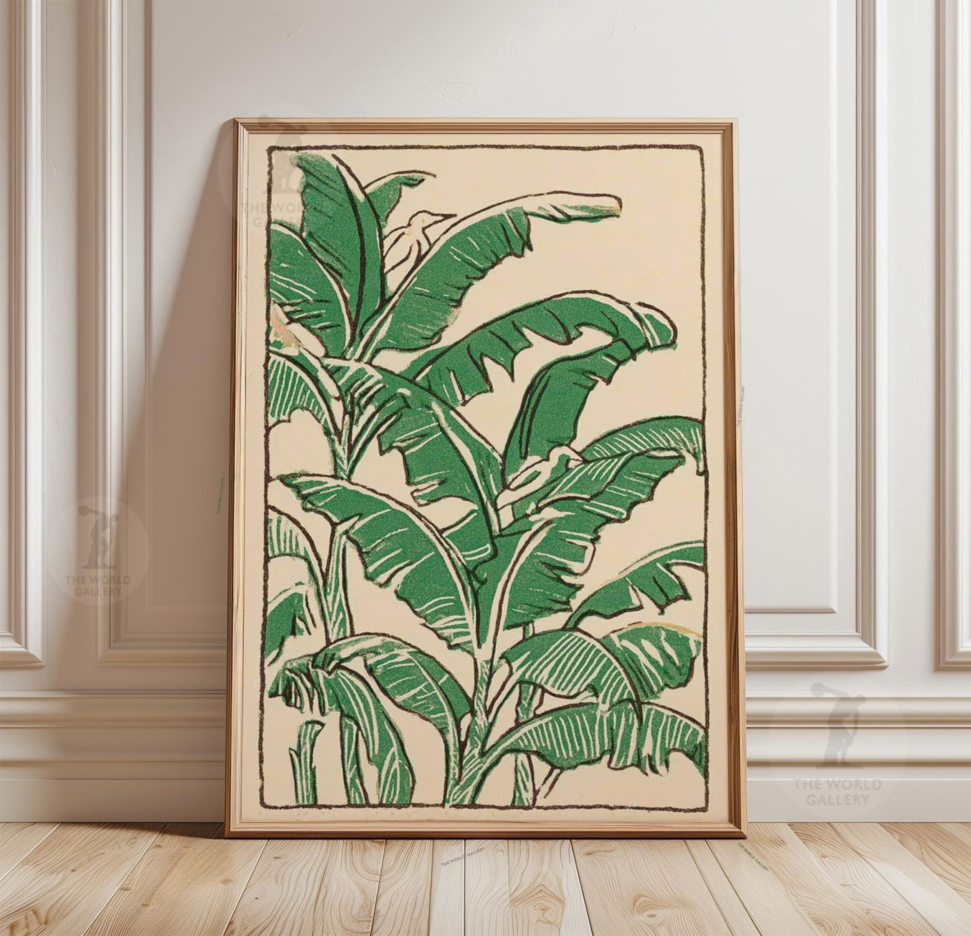 Banana Leaf Botanical Poster Tropical Jungle Plant Illustration Minimal ...