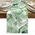 Banana Leaf Cotton Linen Table Runner Green Palm Foliage Tropical ...
