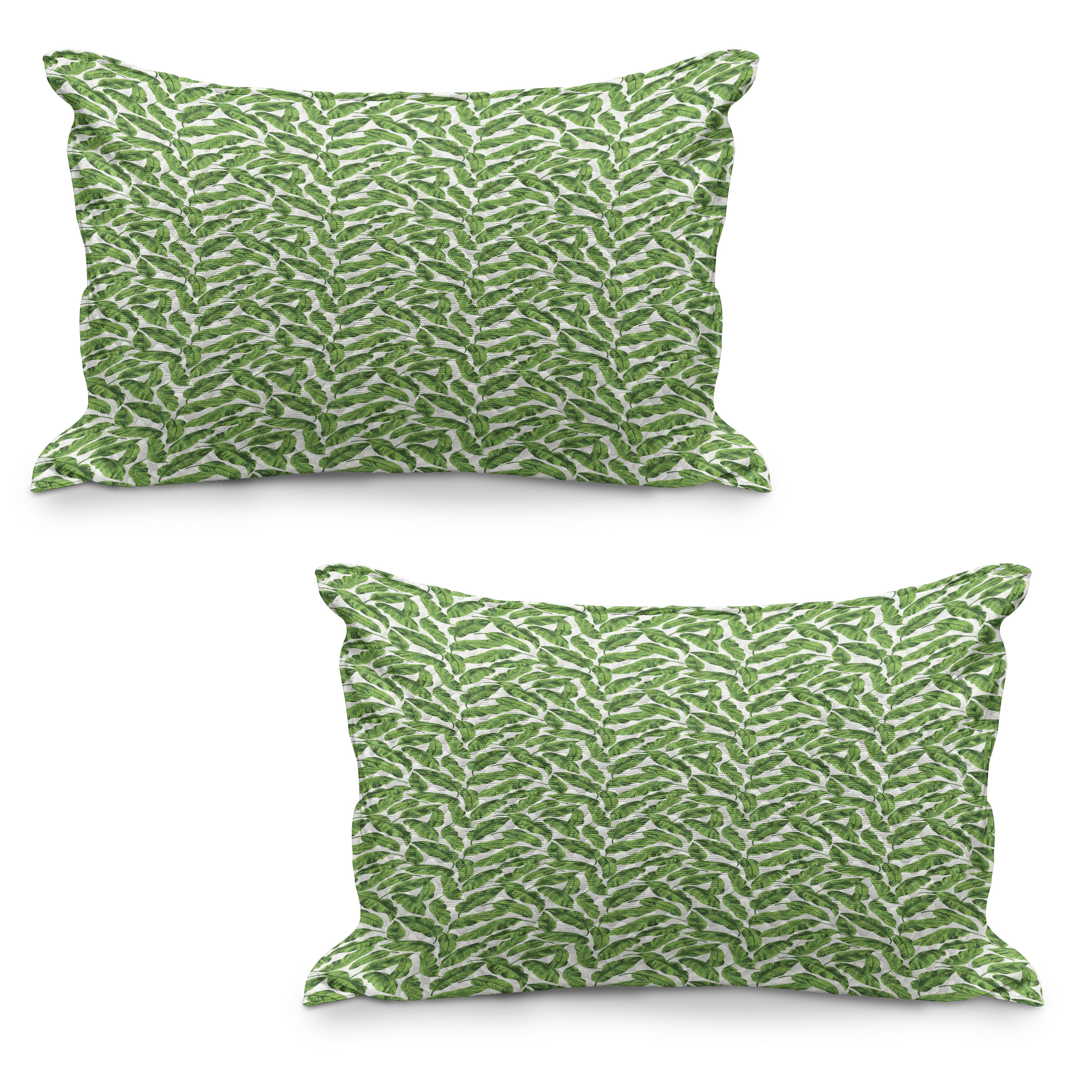 Banana Leaf Quilted Pillowcover Set of 2, Vibrant Foliage from ...