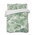 Banana Leaf Quilts Bedding Set Queen Size Green Palm Foliage Tropical ...