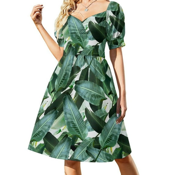 Banana Leaf Swaying Palm print Dress long dress women women's summer ...