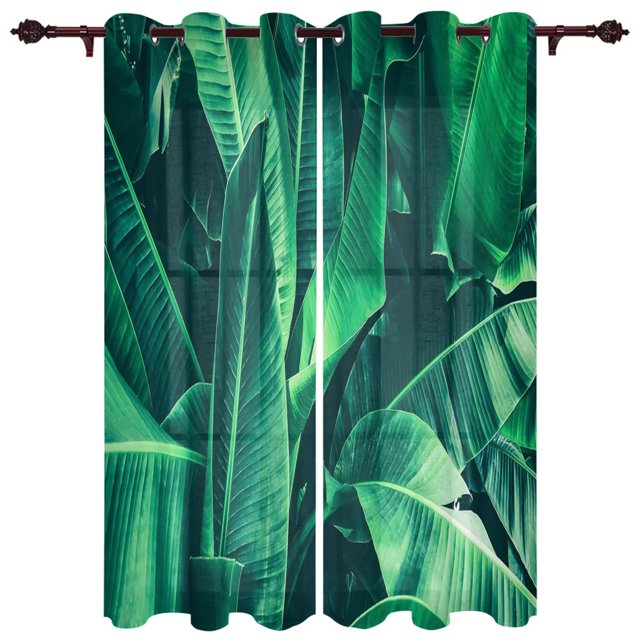 Banana Leaf Tropical Plant Leaves Window Curtains Home Decor Bedroom ...